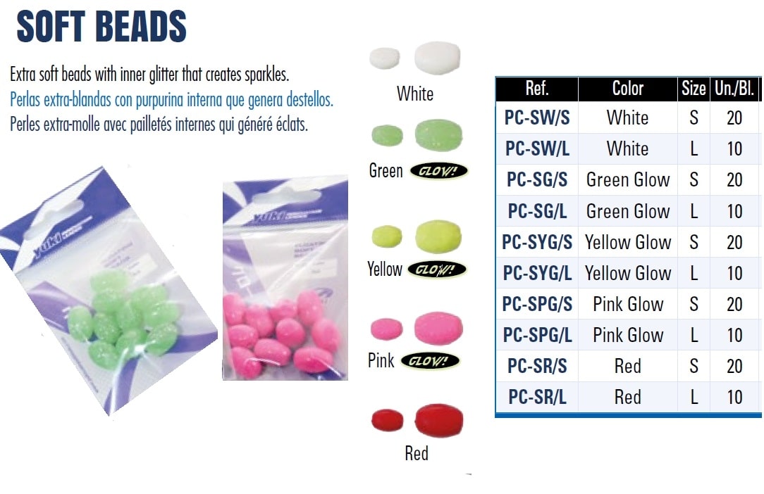Yuki Flotter Gum Soft Beads Glow - Ahoy Hengelsport